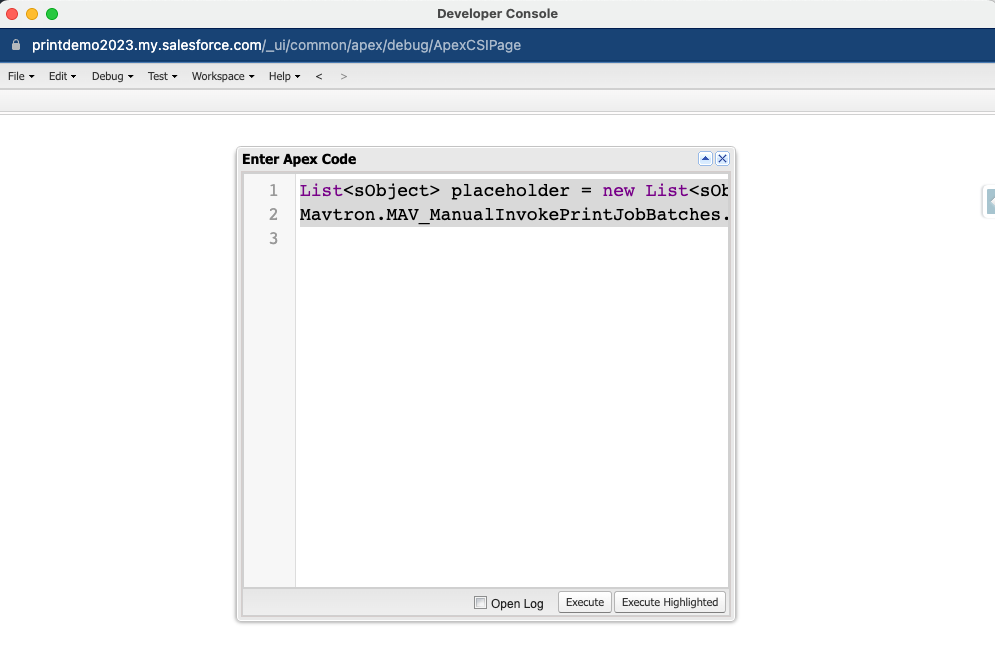 'Execute Print Job Batches' Invocable Action