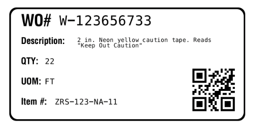 300dpi 2x4 Work Order Label