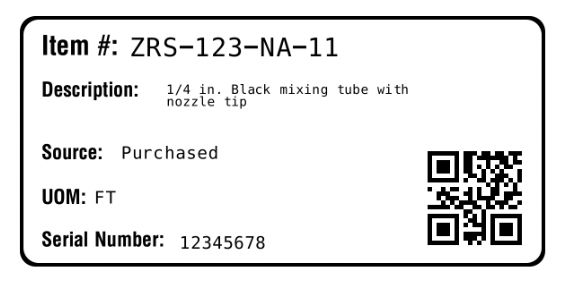 300dpi 2x4 Item Number label